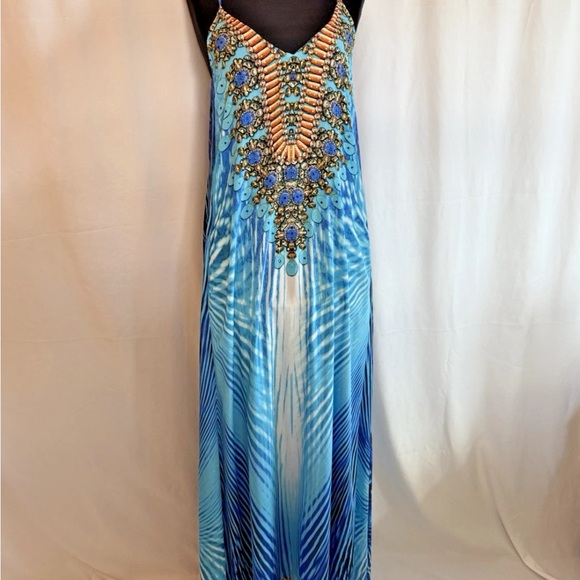 True Colours | Dresses | True Colours By La Moda Blue Jewel Print ...